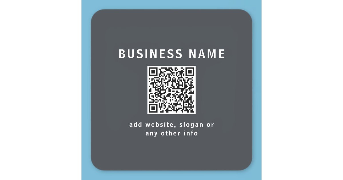 Simple Template for your QR code | Dark Grey Square Sticker | Zazzle