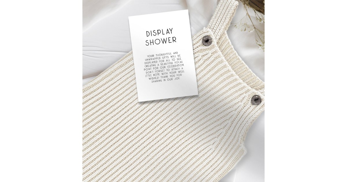 Simple Text Black White Baby Display Shower Invitation | Zazzle