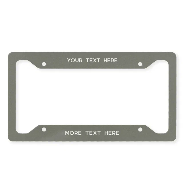 Simple Text Business Promotional Sage Green License Plate Frame | Zazzle