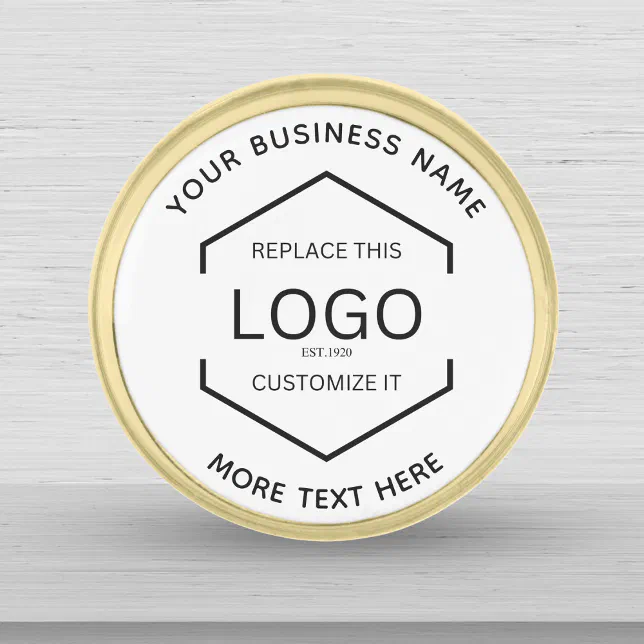 Simple Text Logo Business Promotional Gold Finish Lapel Pin | Zazzle