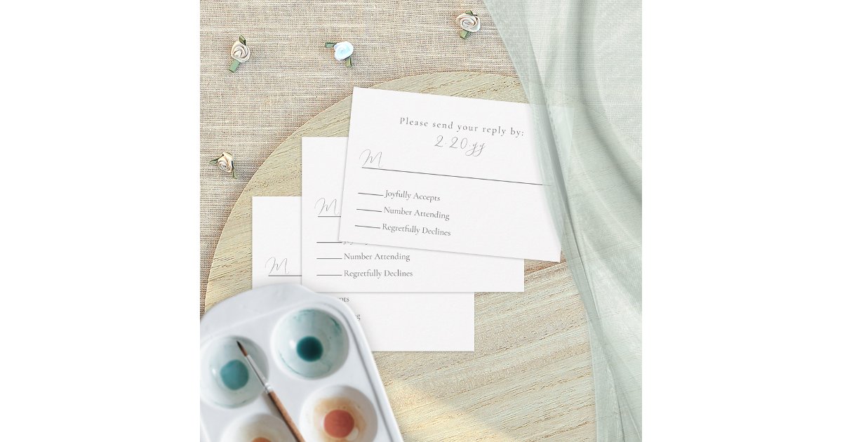 Simple, Text-Only, Minimalist Wedding RSVP Card | Zazzle
