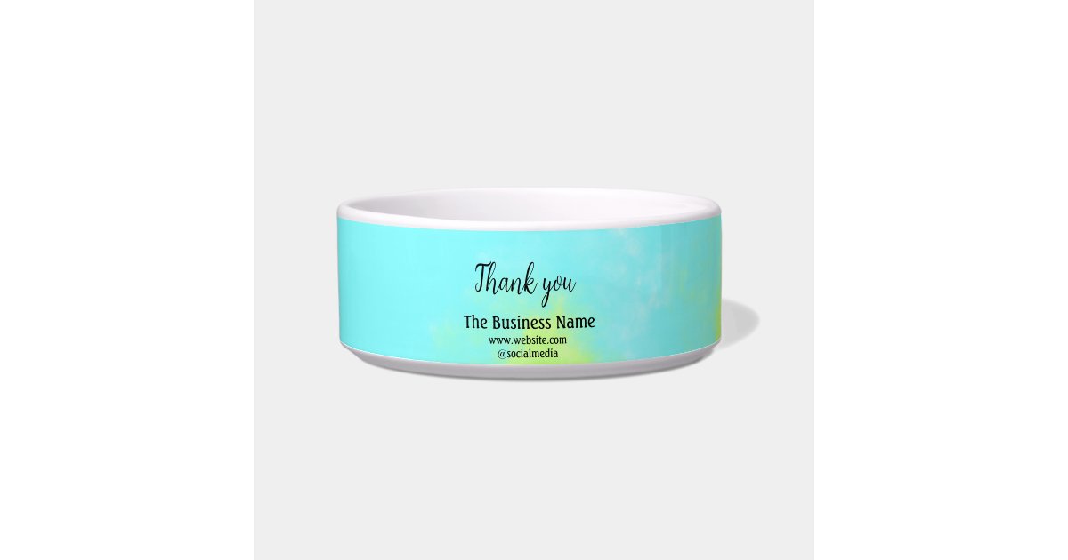 Simple thank you add business name details text t bowl | Zazzle