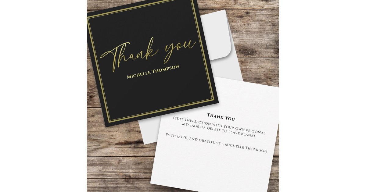 Simple Thank You Calligraphy Script Custom Card | Zazzle