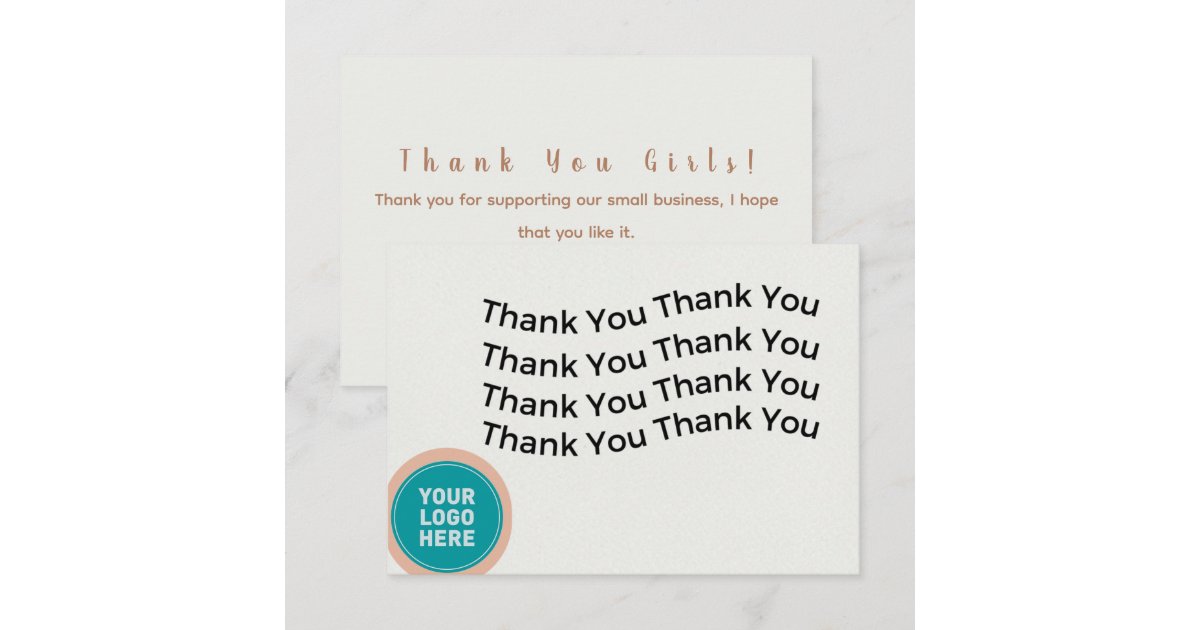 Simple Thank You Card for your business | Zazzle