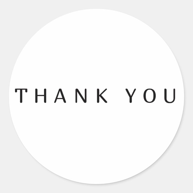 Simple Thank you Classic Round Sticker | Zazzle