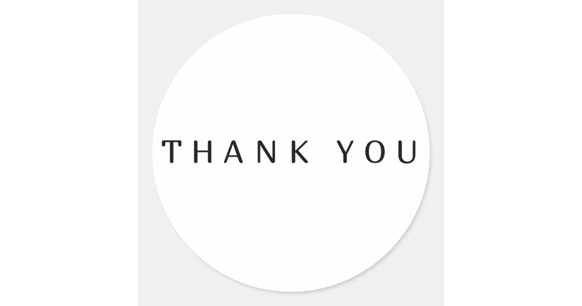 Simple Thank you Classic Round Sticker | Zazzle