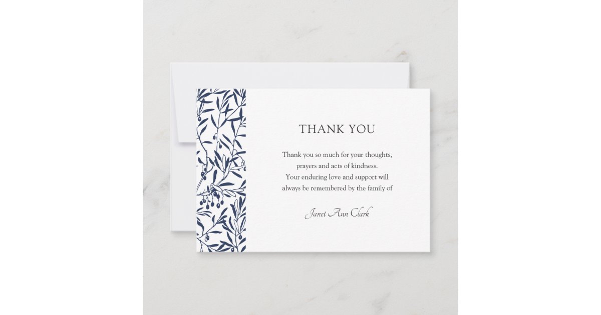Simple Thank You for Condolences Card | Zazzle