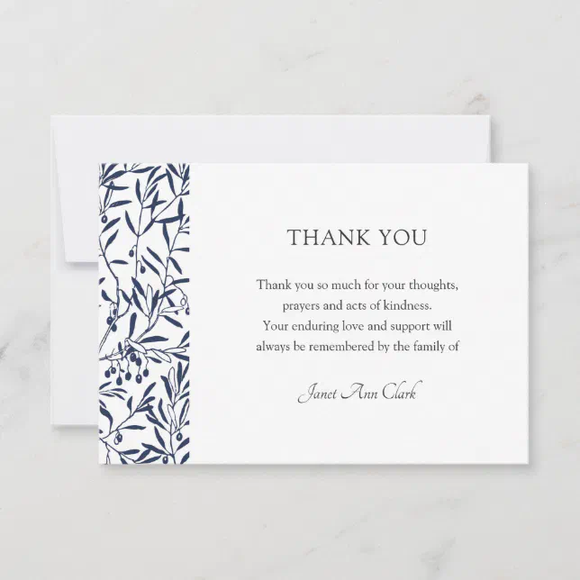 Simple Thank You for Condolences Card | Zazzle