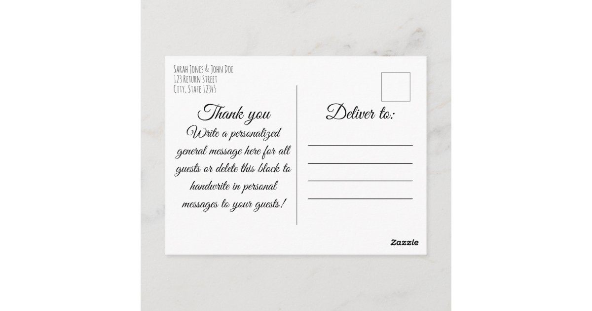 Simple Thank You Postcard Map | Zazzle