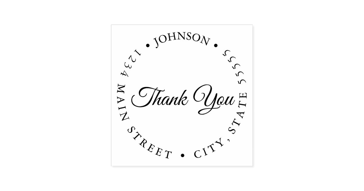 Simple Thank You Return Label Self-inking Stamp | Zazzle