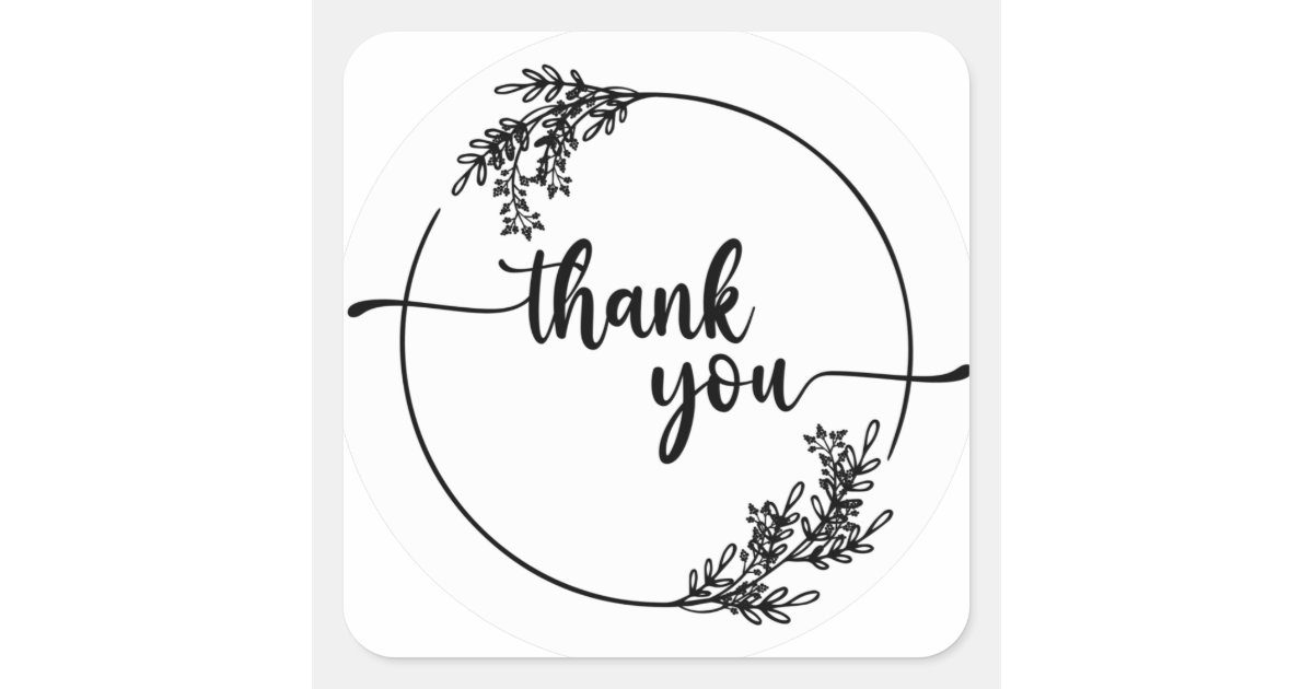 Simple Thank You Sticker Label | Zazzle
