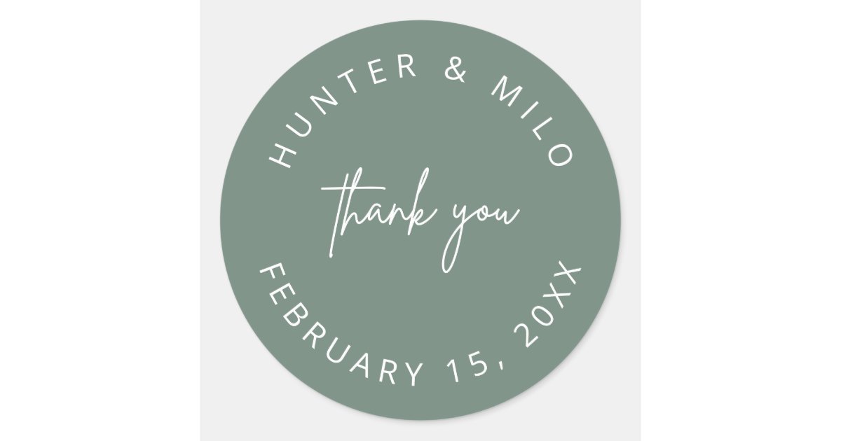 Simple Thank You Wedding Favor Labels Sticker | Zazzle