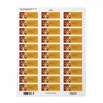 Simple Thanksgiving Icons Return Address Label | Zazzle