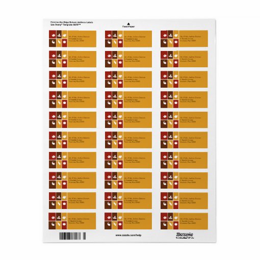 Simple Thanksgiving Icons Return Address Label | Zazzle