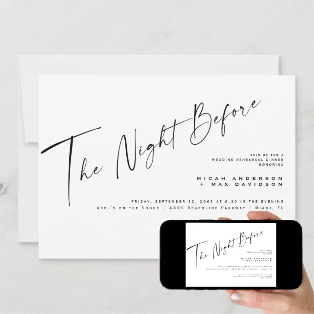 The Night Before Rehearsal Dinner Invitations