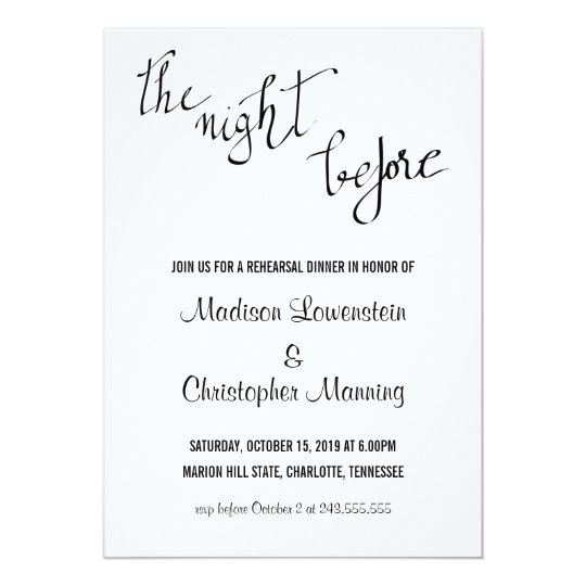 Simple The Night Before Script Rehearsal Dinner Invitation | Zazzle.com