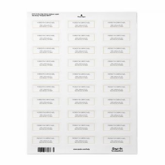 Simple Thin Gold Border on White Return Address Label | Zazzle