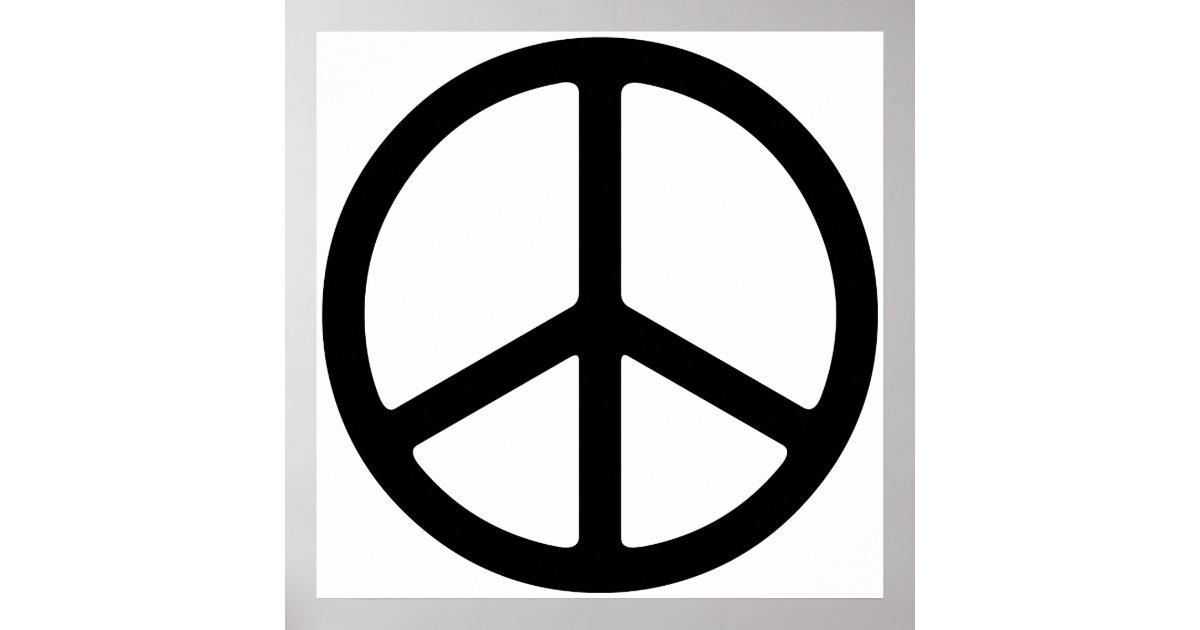 Simple Thin Peace Symbol Art Print | Zazzle