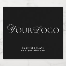 Simple Thin Text Custom Logo Business Company Sparkling Wine Label | Zazzle