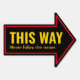 Simple THIS WAY Follow Arrows Custom Black Yellow Sign | Zazzle