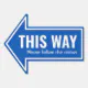 Simple THIS WAY Follow Arrows Custom Mid Blue Sign | Zazzle
