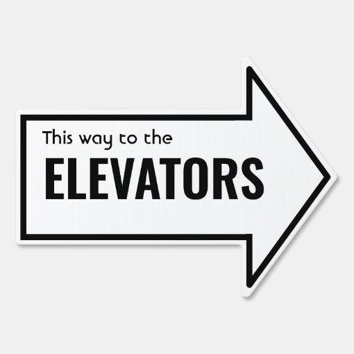 Simple THIS WAY TO ELEVATORS Custom Black White Sign | Zazzle