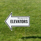 Simple THIS WAY TO ELEVATORS Custom Black White Sign | Zazzle