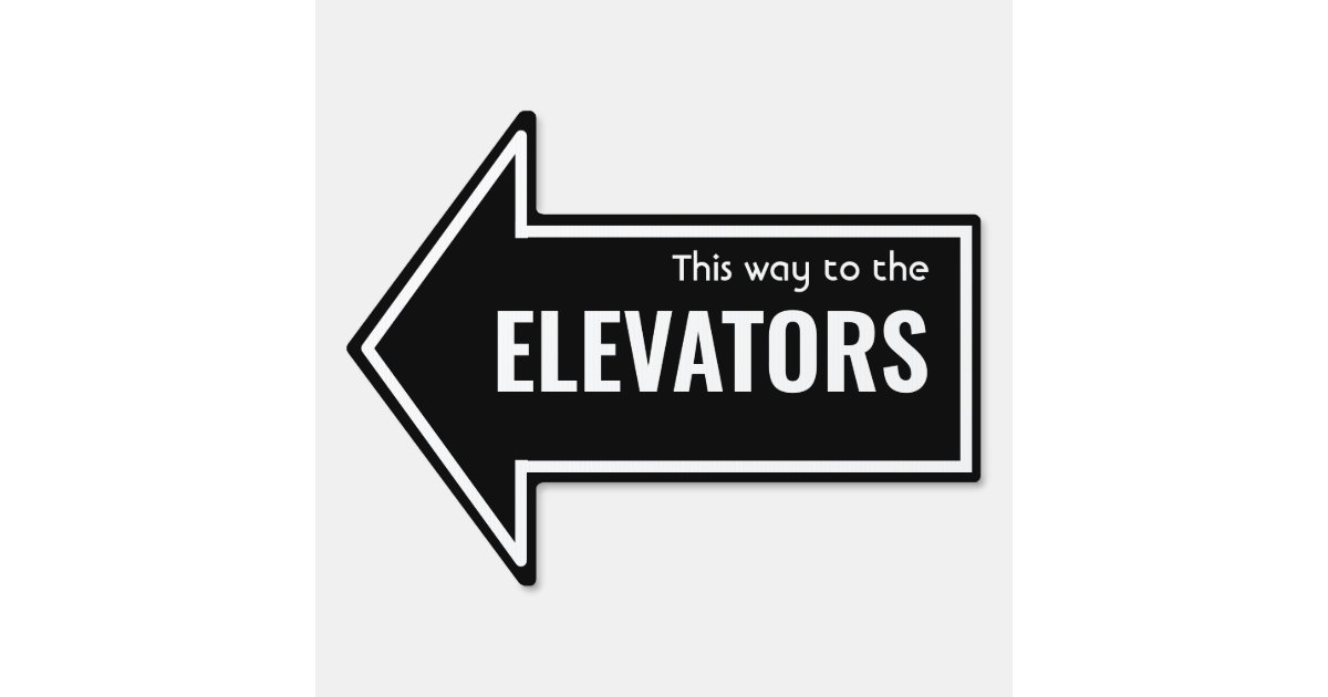 Simple THIS WAY TO ELEVATORS Custom Black White Sign | Zazzle