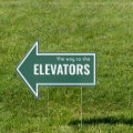 Simple THIS WAY TO ELEVATORS Custom Green White Sign | Zazzle