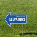 Simple THIS WAY TO THE ELEVATORS Custom Blue White Sign | Zazzle