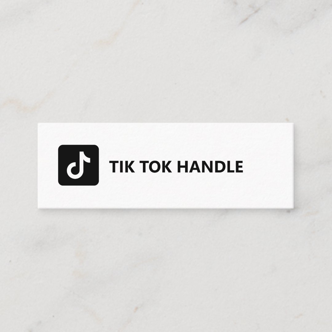 SIMPLE TIKTOK MINI BUSINESS CARD | Zazzle