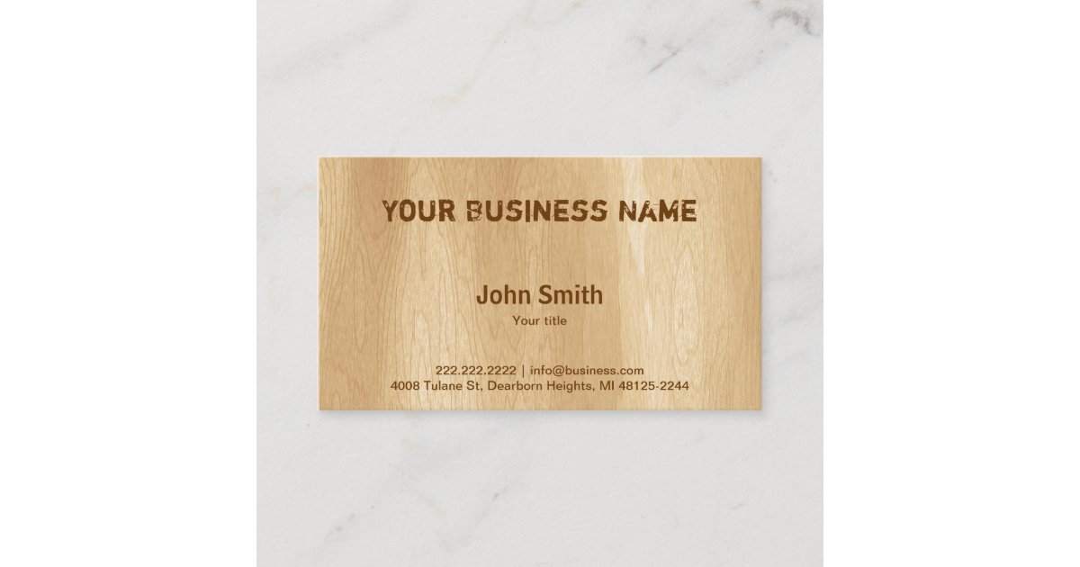 Simple Timber business card | Zazzle