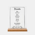 Simple Timeless Chic Swan Bar Drinks Menu Wedding Acrylic Sign | Zazzle