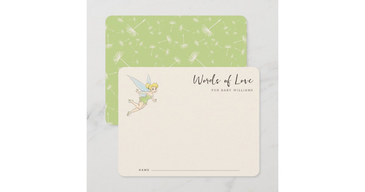 Simple Tinker Bell Baby Shower Note Card | Zazzle