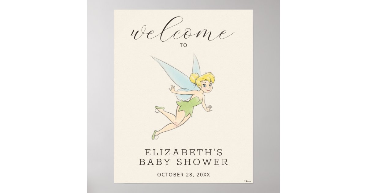 Simple Tinker Bell Baby Shower Welcome Sign | Zazzle