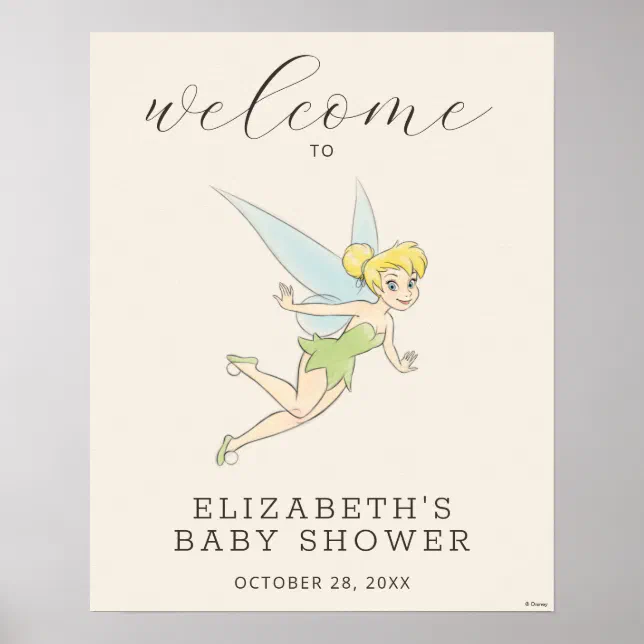 Simple Tinker Bell Baby Shower Welcome Sign | Zazzle