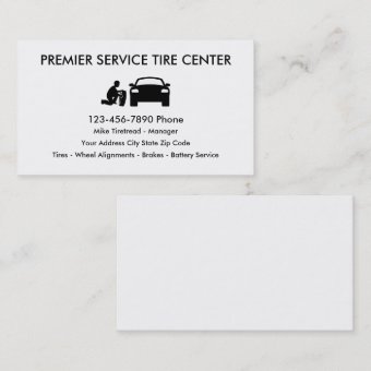 Simple Tire Store Business Cards | Zazzle