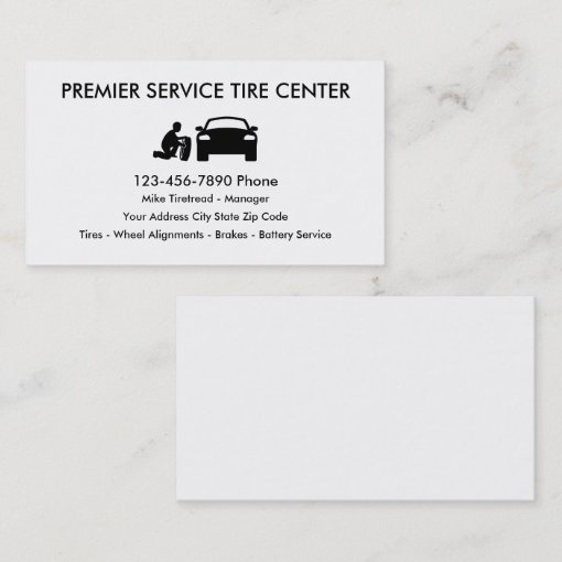 Simple Tire Store Business Cards | Zazzle