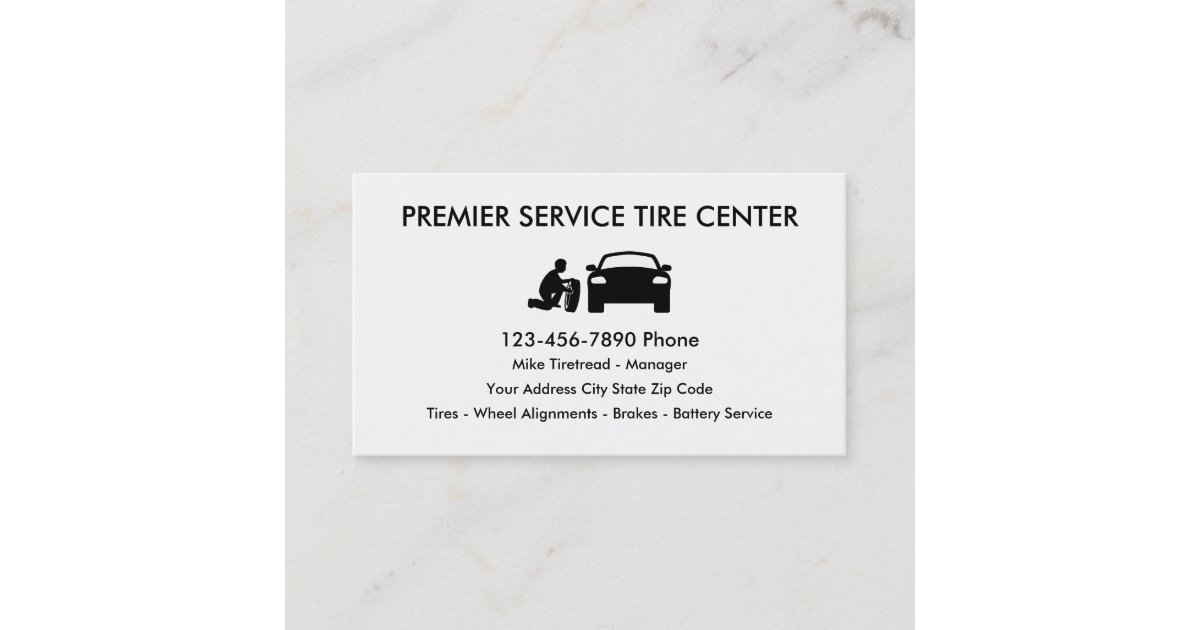 Simple Tire Store Business Cards | Zazzle