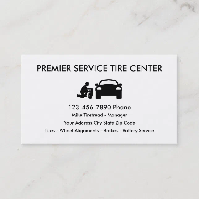 Simple Tire Store Business Cards | Zazzle