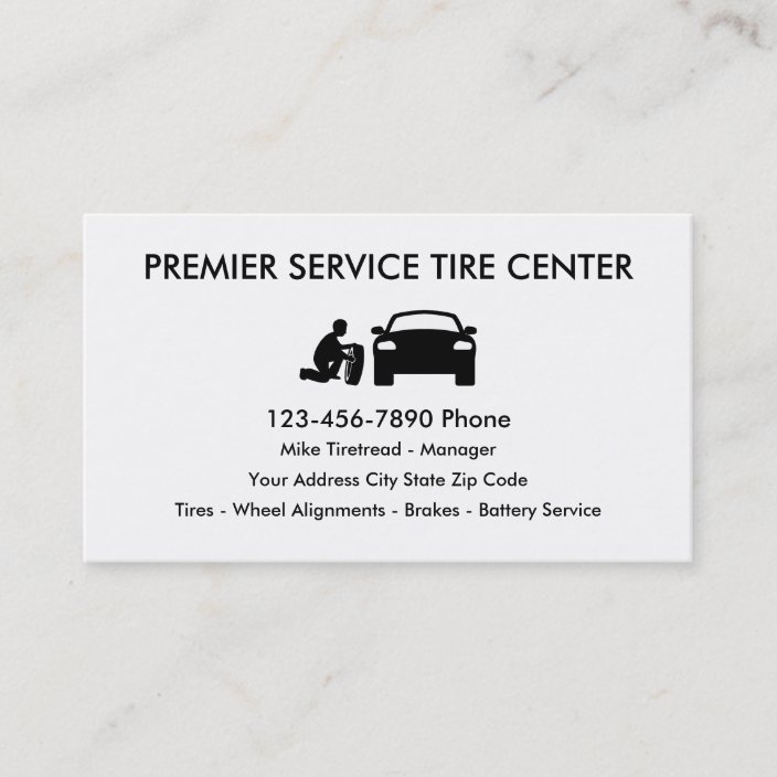 Simple Tire Store Business Cards | Zazzle.com