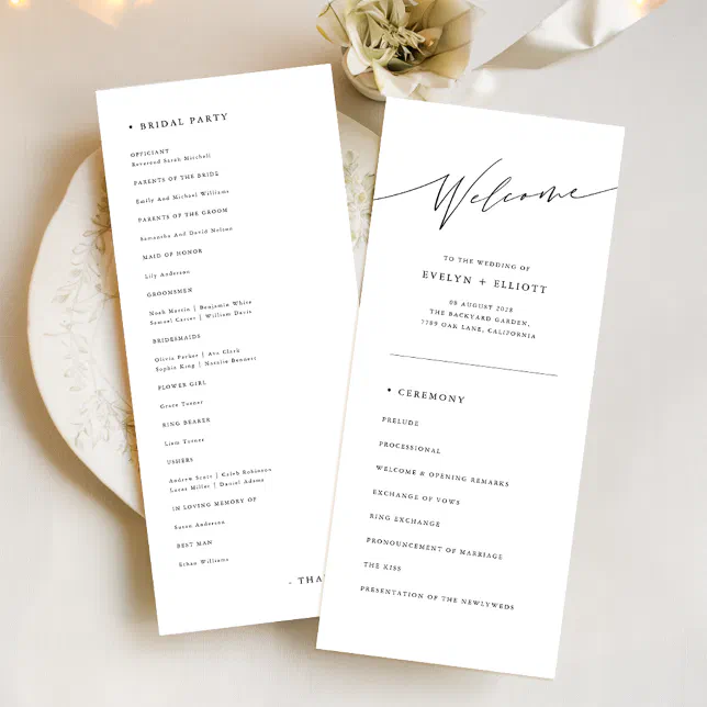 Simple Traditional Catholic Wedding Ceremony Program | Zazzle