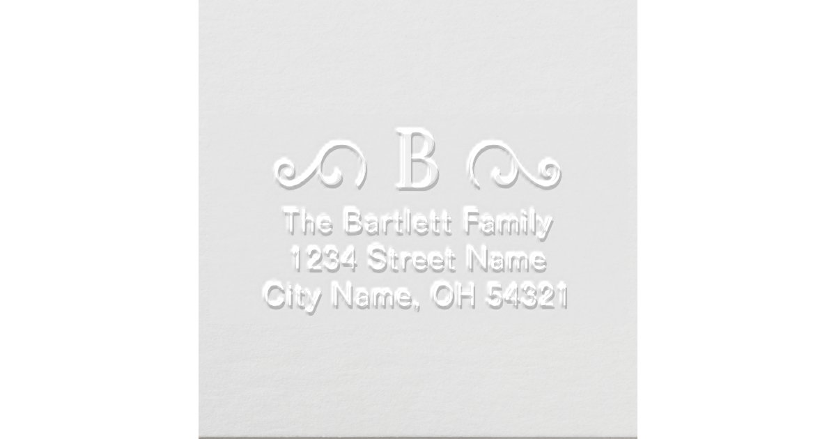 Simple Traditional Monogram Custom Return Address Embosser | Zazzle