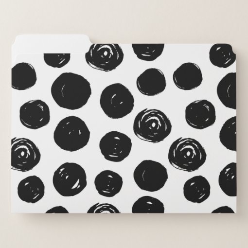 Simple Trendy Black Polka Dots File Folders | Zazzle