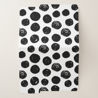 Simple Trendy Black Polka Dots File Folders | Zazzle
