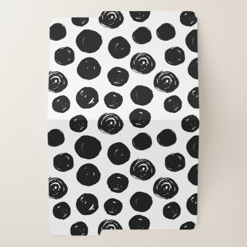 Simple Trendy Black Polka Dots File Folders | Zazzle