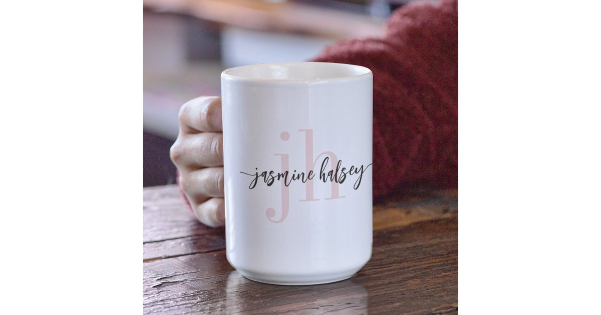 Simple Trendy Name and Initials Coffee Mug | Zazzle