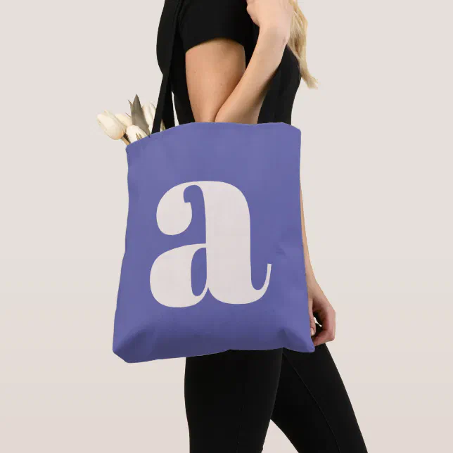 Simple Trendy Purple Bold Retro Monogram Initial Tote Bag | Zazzle