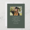 Simple trendy wavy edge green photo graduation invitation | Zazzle