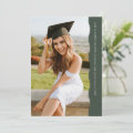 Simple trendy wavy edge green photo graduation invitation | Zazzle